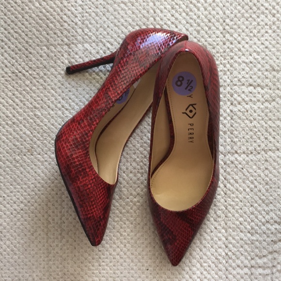 Katy Perry Collections | Shoes | New Katy Perry The Sissy Red Snakeskin ...